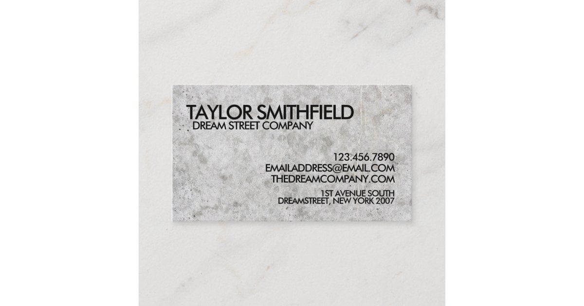Concrete Modern Professional Business Card | Zazzle