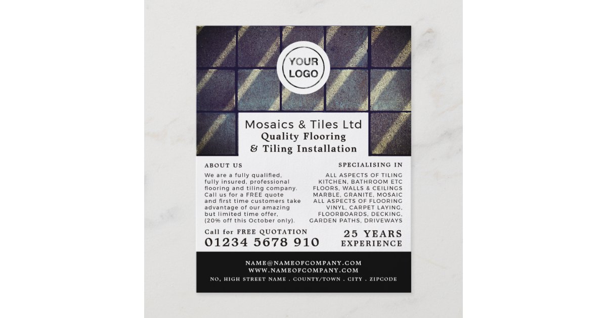 Concrete Tiles, Floorer, Tile Installer Advert Flyer | Zazzle