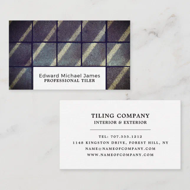 Concrete Tiles, Floorer, Tile Installer Business Card | Zazzle