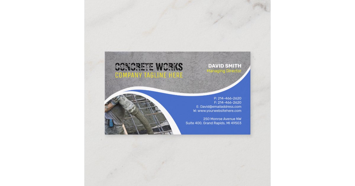 Concrete works, Construction - Business card | Zazzle