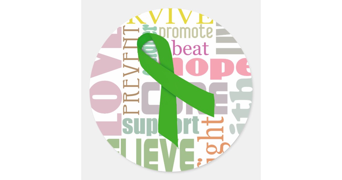 Concussion Green Ribbon Inspiration Stickers | Zazzle