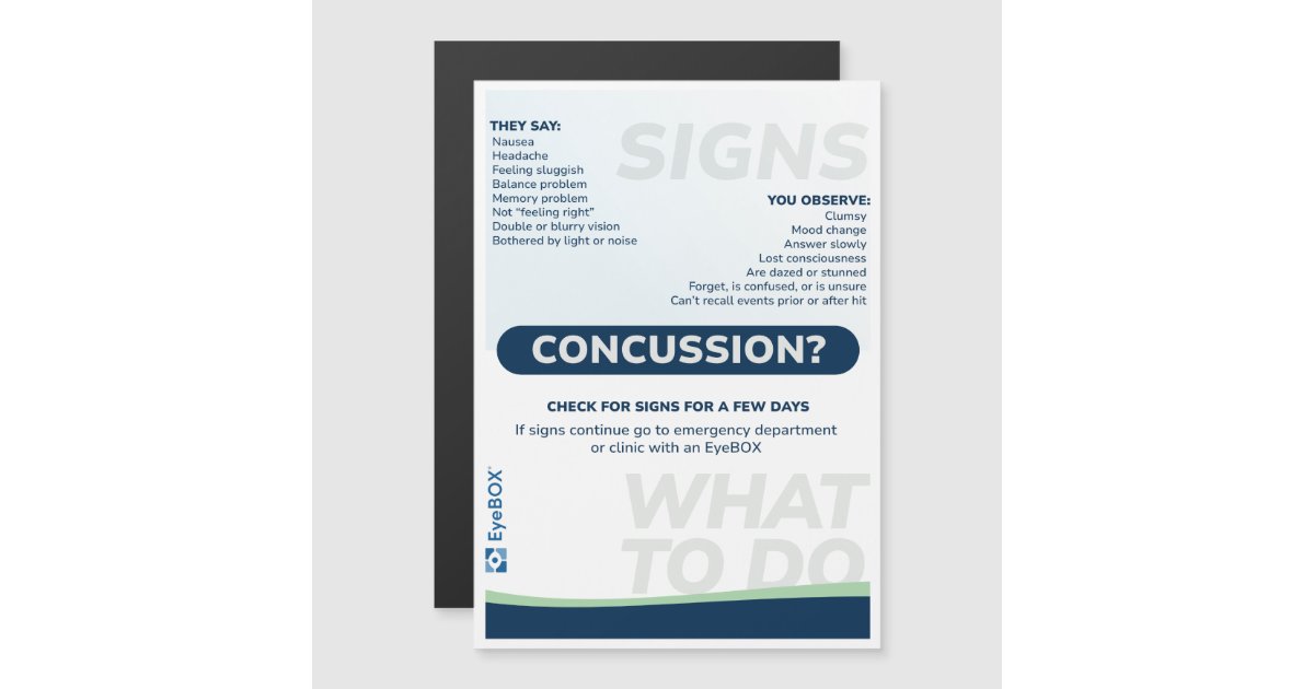 Concussion Signs Magnet | Zazzle