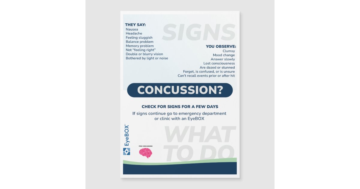 Concussion Signs Magnet | Zazzle