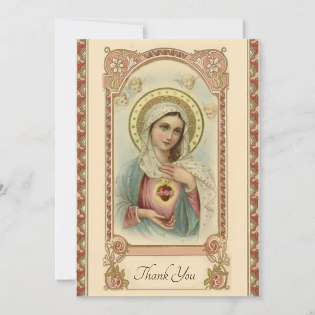Condolence Sympathy Thank You Catholic Mary | Zazzle