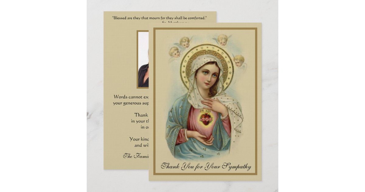 Condolence Sympathy Thank You Catholic Mary | Zazzle