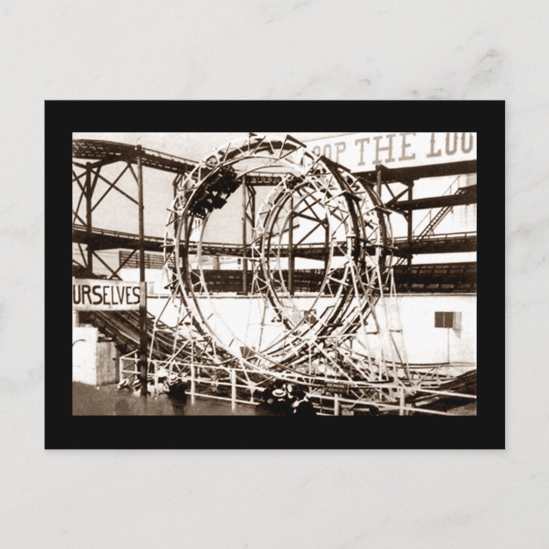 Coney Island Loop The Loop Roller Coaster Postcard | Zazzle