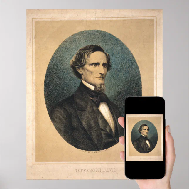 Confederate President Jefferson Davis Portrait Poster | Zazzle