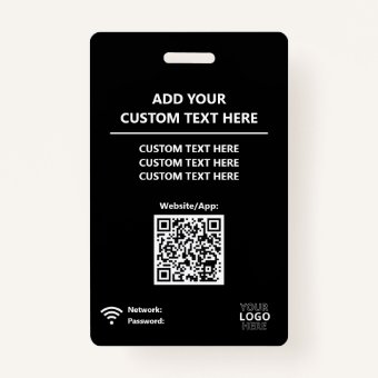 Conference Access Pass Logo QR Code Delegate Badge | Zazzle