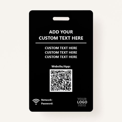 Conference Access Pass Logo QR Code Delegate Badge | Zazzle