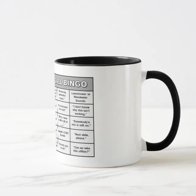 Conference Call Bingo Mug | Zazzle
