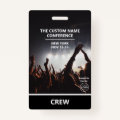 Conference Crew Access Pass QR Code Custom Badge | Zazzle
