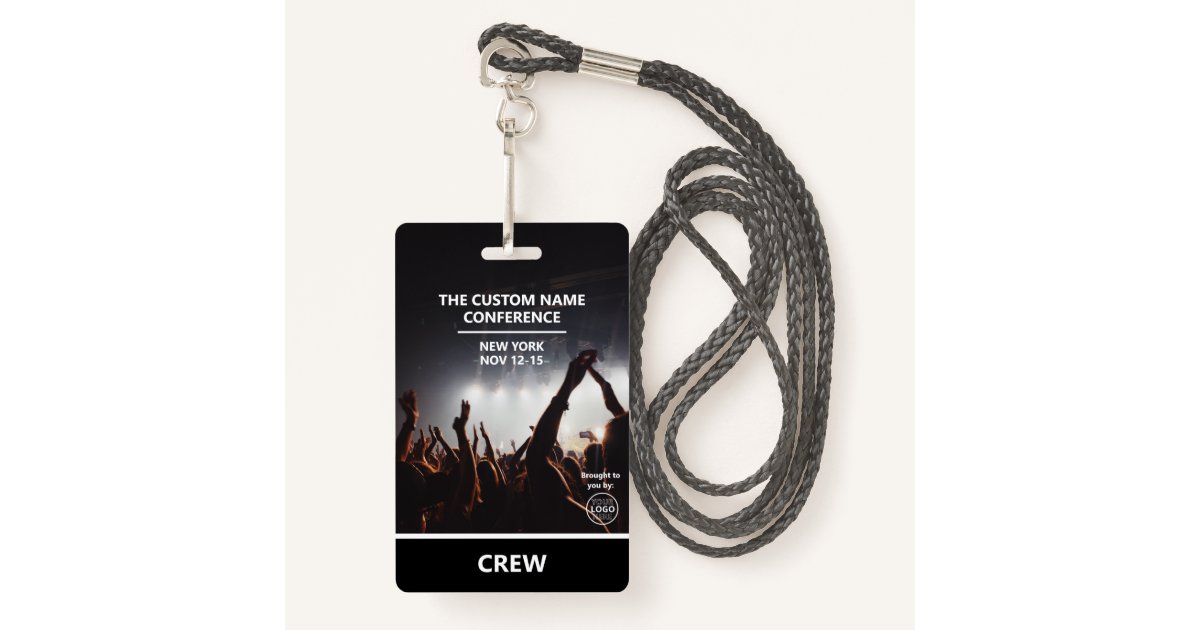 Conference Crew Access Pass QR Code Custom Badge | Zazzle
