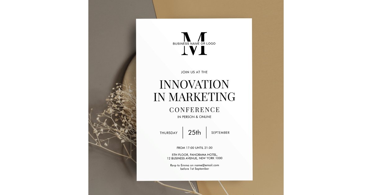 Conference Seminar Minimalist Modern Logo Business Invitation | Zazzle