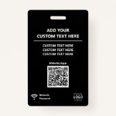 Conference Sponsor Access Pass QR Code Custom Logo Badge | Zazzle