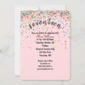 confetti 17th Birthday Party Invitation | Zazzle