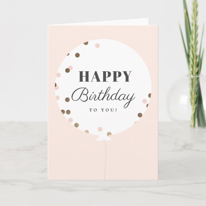 Confetti Balloon Happy Birthday Greeting Card | Zazzle.com