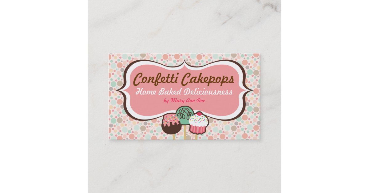 Confetti Cake Pops Business Cards | Zazzle