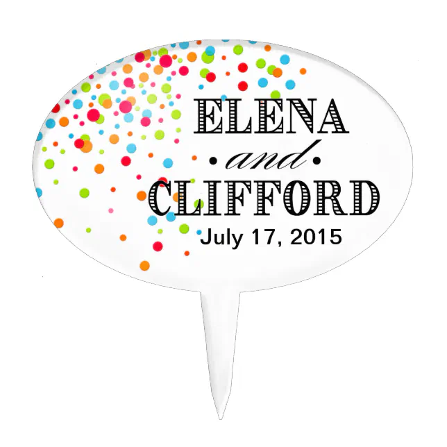 Confetti Celebration - multicolor Cake Topper | Zazzle