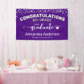 Confetti Congratulations 8th Grade Graduate Purple Banner | Zazzle