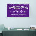 Confetti Congratulations 8th Grade Graduate Purple Banner | Zazzle