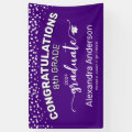 Confetti Congratulations 8th Grade Graduate Purple Banner | Zazzle