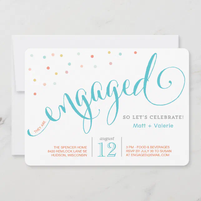 Confetti | Engagement Party Invitation | Zazzle
