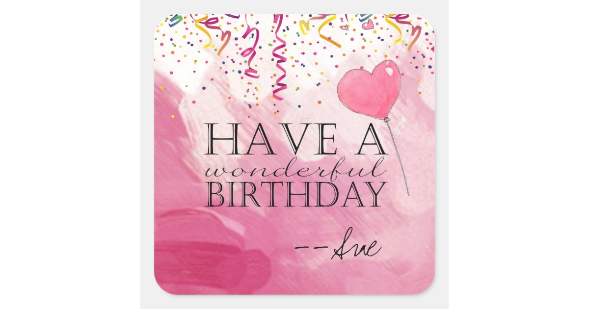 Confetti Filled Birthday Wishes Stickers | Zazzle