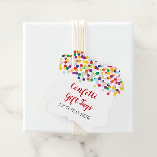 Confetti Gift Tags for Showers & Party Favor Tags | Zazzle