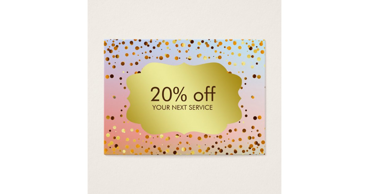 Confetti Gold Coupon Card Voucher Discount Gift | Zazzle.com