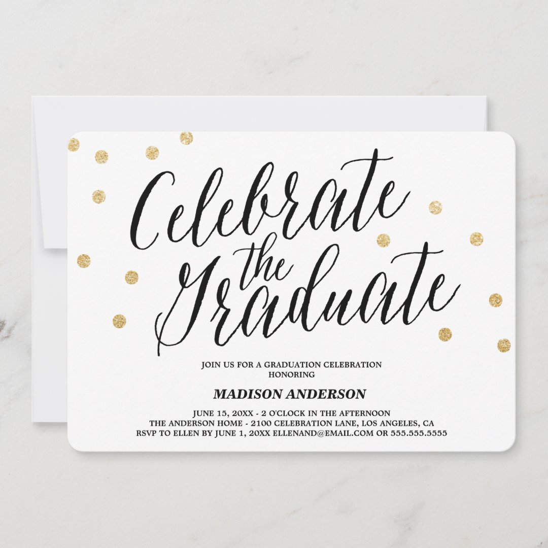 Confetti Grad | Graduation Invitation | Zazzle