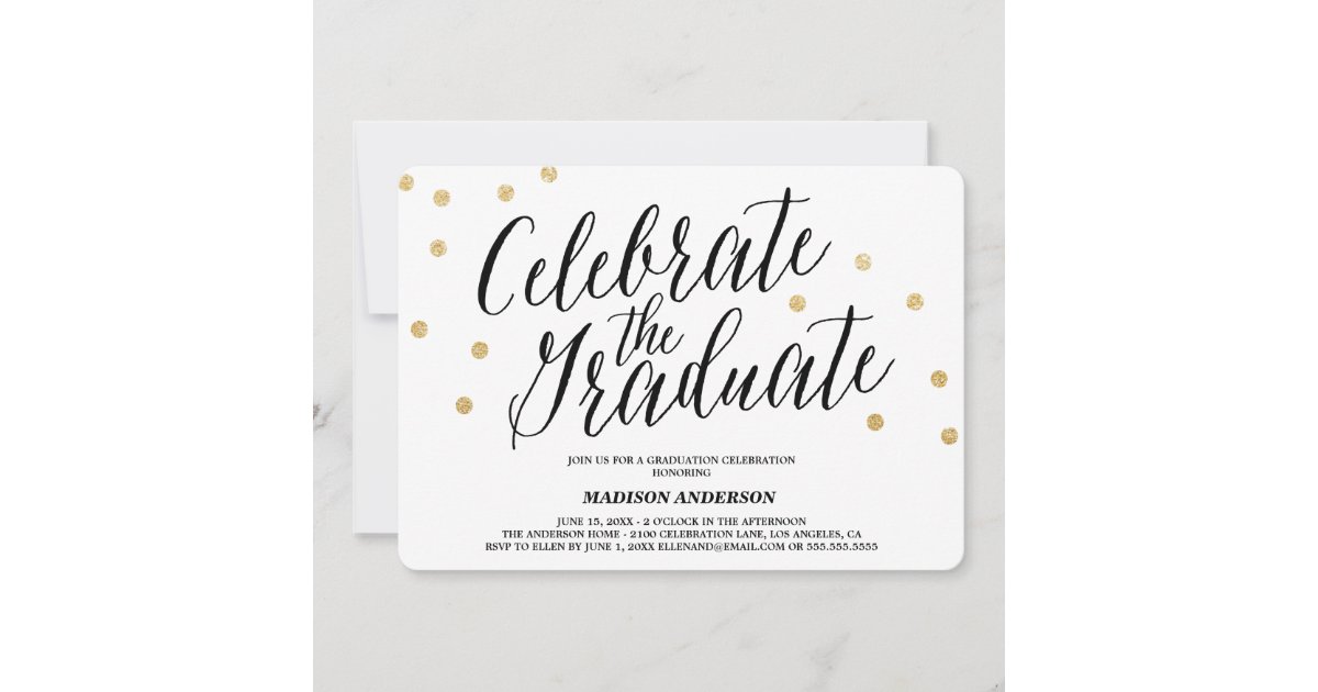 Confetti Grad | Graduation Invitation | Zazzle