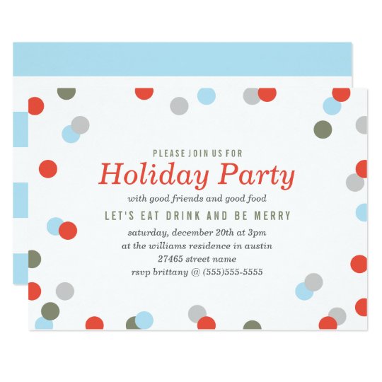 Confetti Holiday Party Invitation | Zazzle.com