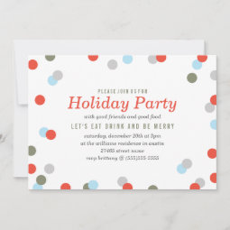 Confetti Holiday Party Invitation | Zazzle