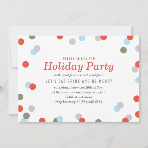 Confetti Holiday Party Invitation | Zazzle