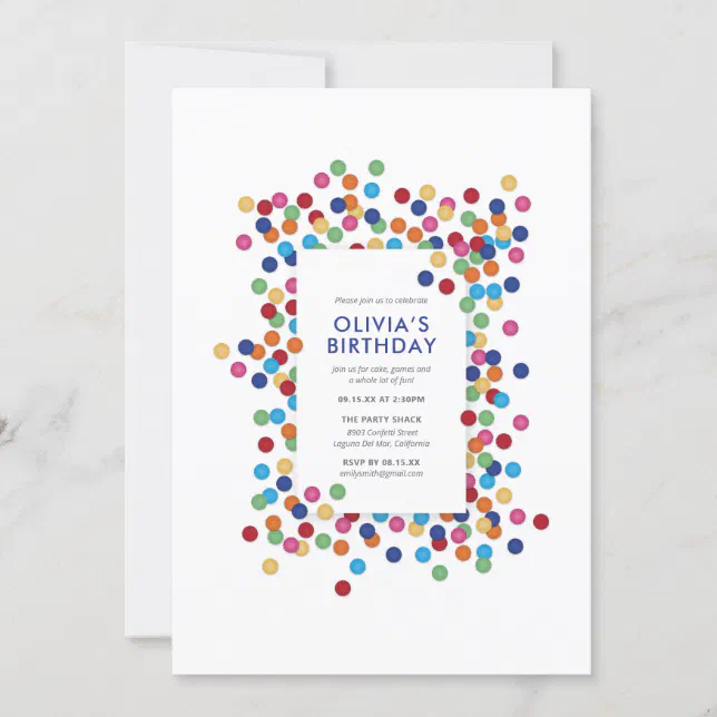 Confetti Invitation | Zazzle