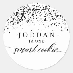 Confetti One Smart Cookie Graduation Party Favor Classic Round Sticker ...