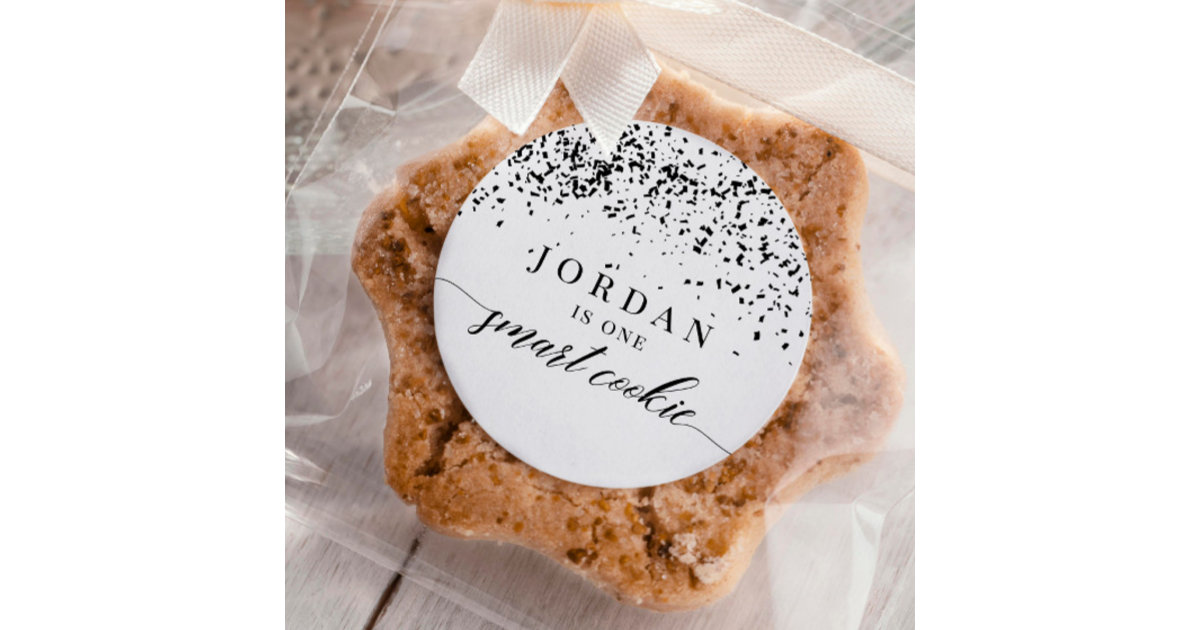 Confetti One Smart Cookie Graduation Party Favor Classic Round Sticker ...