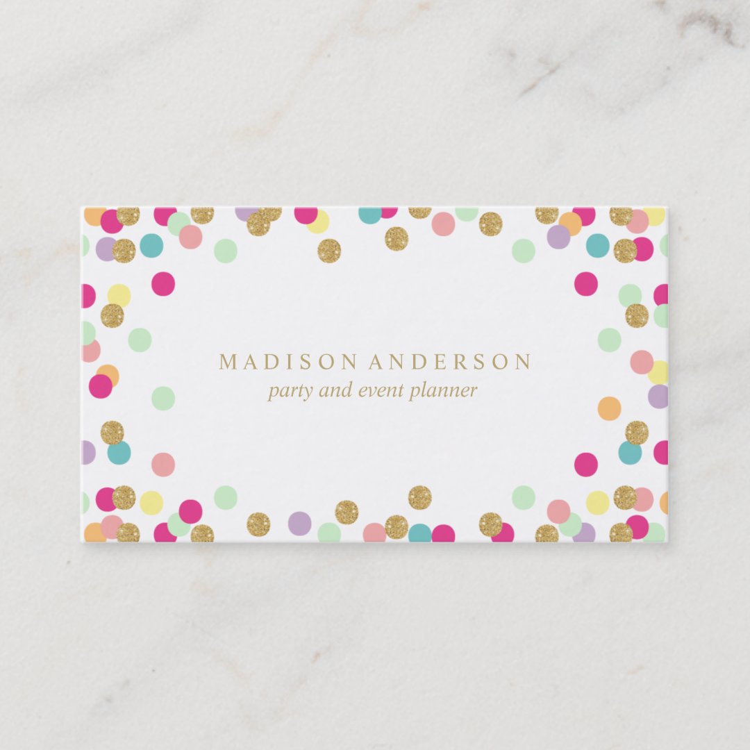 Confetti Party | Business Cards | Zazzle