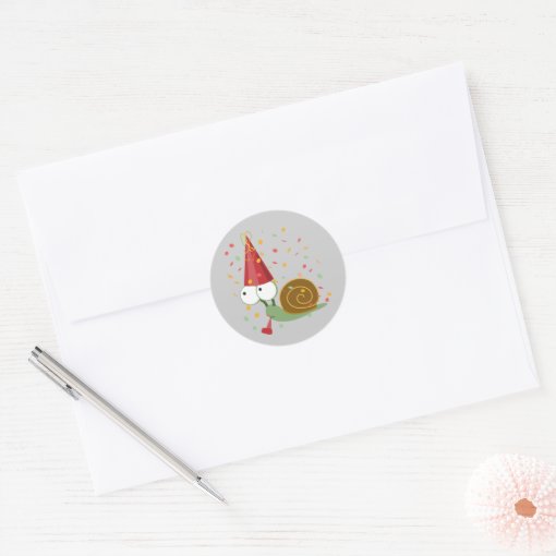 Confetti Party Snail Classic Round Sticker | Zazzle