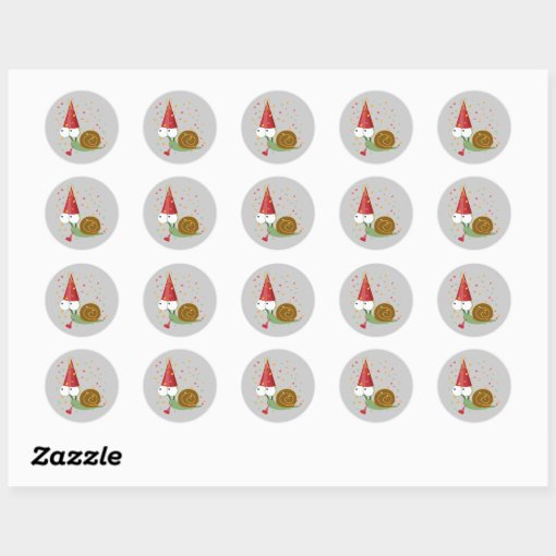 Confetti Party Snail Classic Round Sticker | Zazzle