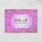 Discount Coupon Loyalty Card Pink Glitter Sparkles | Zazzle.com
