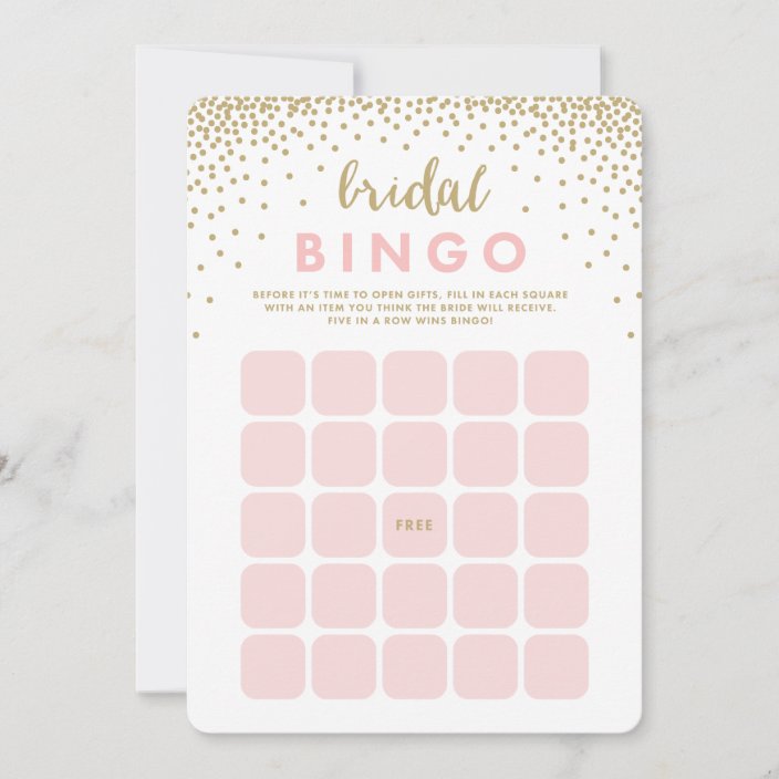 Confetti Shower | Bridal Bingo Cards | Zazzle