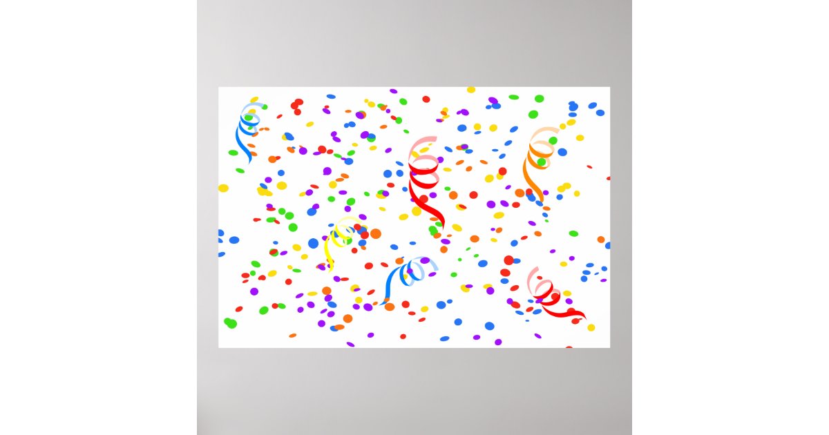 Confetti streamer party carnival poster | Zazzle
