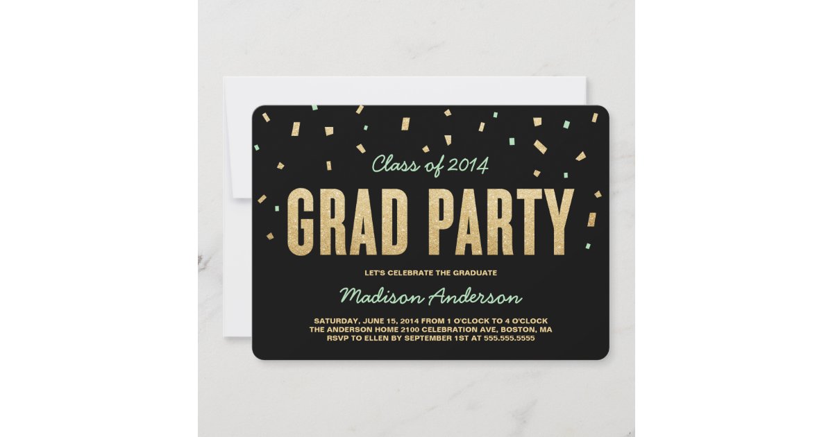 Confetti Toss | Graduation Party Invitation | Zazzle