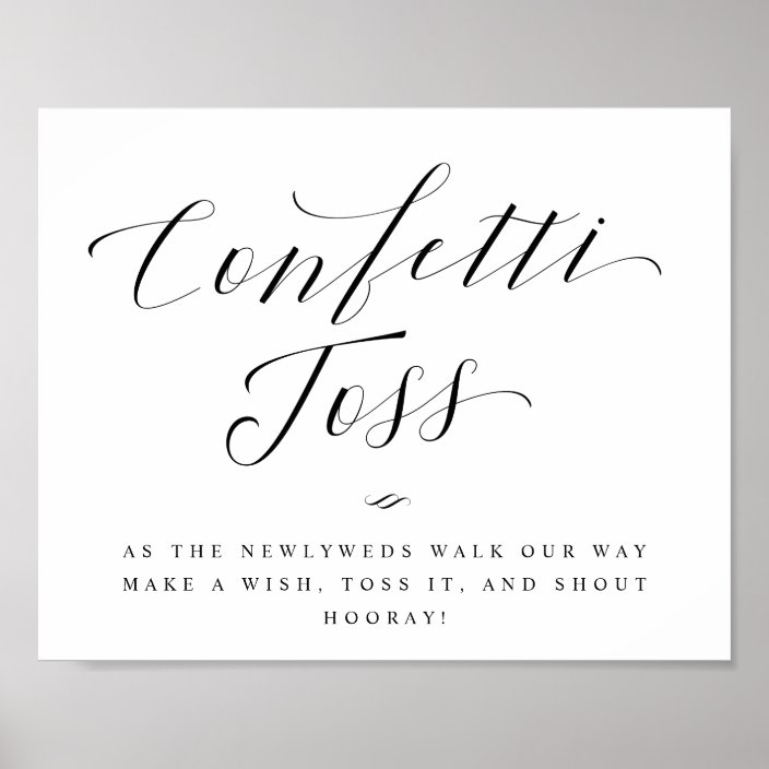 Confetti Toss Send Off Calligraphy Wedding Sign | Zazzle.com