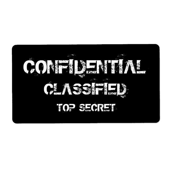 CONFIDENTIAL CLASSIFIED TOP SECRET LABELS | Zazzle.com