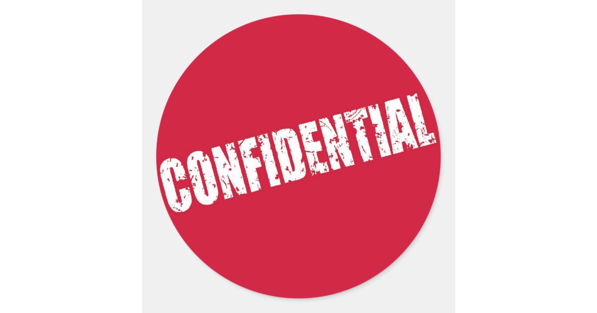 Confidential File red Classic Round Sticker | Zazzle