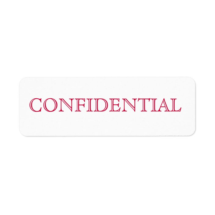 Confidential Label | Zazzle.com