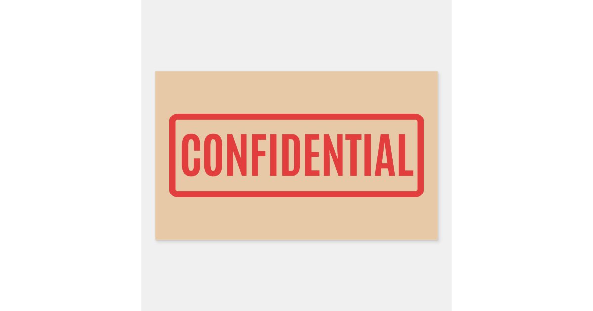 Confidential Rectangular Sticker | Zazzle