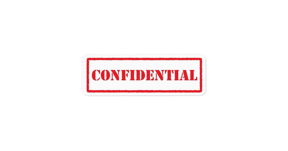 Confidential red stamp label | Zazzle